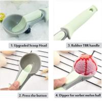 China Plastic Ice Cream Scoop With Easy Trigger Cookie Scoops Melon Ball Scoop for sale