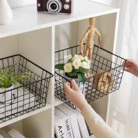 China Wire Storage Baskets Metal Wire Baskets Pantry Organization with Handles for sale
