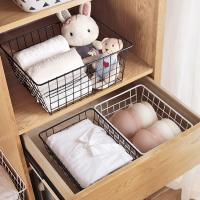 China Wire Storage Baskets Metal Wire Baskets Pantry Organization with Handles for sale