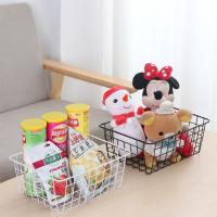 China Wire Storage Baskets Metal Wire Baskets Pantry Organization with Handles for sale
