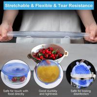 China Kitchen 6pcs Reusable Stretch Round Silicone Stretch Lids Food Storage Cover Set for sale