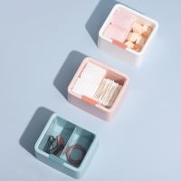 China Plastic Container Dispenser Box  for Bathroom Storage Organizer Cotton Storage for sale