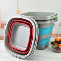 China 10L Portable Plastic Collapsible Cleaning Bucket With Handle Space Saving for sale