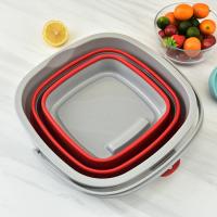 China 10L Portable Plastic Collapsible Cleaning Bucket With Handle Space Saving for sale