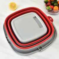 China 10L Portable Plastic Collapsible Cleaning Bucket With Handle Space Saving for sale