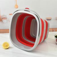 China 10L Portable Plastic Collapsible Cleaning Bucket With Handle Space Saving for sale