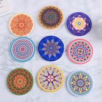 China Ceramic Coaster for Drinks Absorbent Stone Coasters with Cork Base for sale