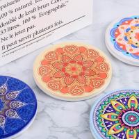 China Ceramic Coaster for Drinks Absorbent Stone Coasters with Cork Base for sale
