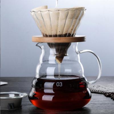 China Handmade Borosilicate Glass Coffee Maker 300-700ml with Glass Funnel Filter for sale