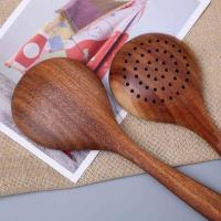 China Non Stick Bamboo Kitchen Utensils Wooden Spoons Bulk For Cooking 5 Piece for sale
