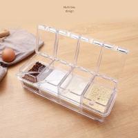 China 4 Piece Clear Acrylic Spice Box Set 25.5x10x7.5cm Seasoning Storage for sale