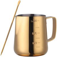 China Gold Stainless Steel Coffee Frothing Pitcher 350ml 12oz Barista Tool for sale