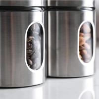 China Stainless Steel Spice Shakers 3 Adjustable Pour Holes Glass Jars 100ml Seasoning Set for sale