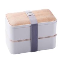 China 2 Layer Leakproof Bamboo Bento Lunch Box 1200ml BPA Free Meal Prep Container for sale