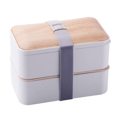 China 2 Layer Leakproof Bamboo Bento Lunch Box 1200ml BPA Free Meal Prep Container for sale