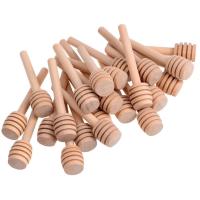 China 3 Inch Bamboo Honey Dipper Sticks Natural Wood Honeycomb Stirrer for Jar Dispensing for sale
