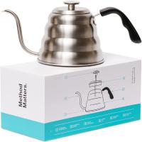 China Stainless Steel Gooseneck Kettle 1.2L with Thermometer for Pour Over Coffee for sale