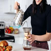 China Stainless Steel Gooseneck Kettle 1.2L with Thermometer for Pour Over Coffee for sale
