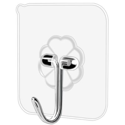 China Plastic Heavy Duty Self Adhesive Wall Hooks 33lb 6x6cm Sticky Hanging Hooks for Concrete Wall for sale