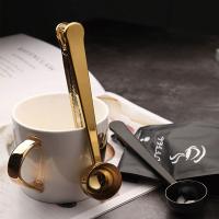 China 304 Stainless Steel Coffee Scoop 2-in-1 with Clip Long Handle 1 Tablespoon for sale