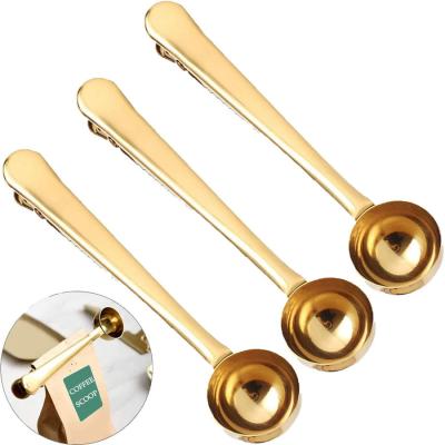 China 304 Stainless Steel Coffee Scoop 2-in-1 with Clip Long Handle 1 Tablespoon for sale