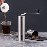 China Stainless Steel Manual Coffee Bean Grinder 304 Ceramic Burr Adjustable for Aeropress Espresso for sale