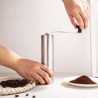 China Stainless Steel Manual Coffee Bean Grinder 304 Ceramic Burr Adjustable for Aeropress Espresso for sale