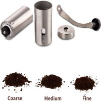 China Stainless Steel Manual Coffee Bean Grinder 304 Ceramic Burr Adjustable for Aeropress Espresso for sale
