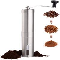 China Stainless Steel Manual Coffee Bean Grinder 304 Ceramic Burr Adjustable for Aeropress Espresso for sale