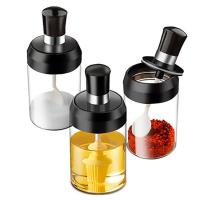 China kitchen Sugar Salt Spice Storage Containers Jars With Spoon for sale