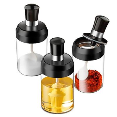 China kitchen Sugar Salt Spice Storage Containers Jars With Spoon for sale