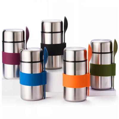 China 400ml Stainless Steel Vacuum Insulated Lunch Box Flask with Spoon 304 Food Grade for sale