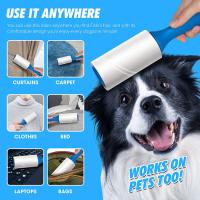 China Plastic Extra Sticky Lint Roller for Pet Hair 420 Sheets Blue Clothes Hair Remover for sale