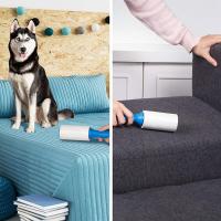 China Plastic Extra Sticky Lint Roller for Pet Hair 420 Sheets Blue Clothes Hair Remover for sale