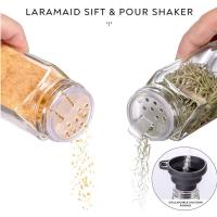 China 4oz 24pcs Glass Spice Jar Set with Airtight Silver Metal Cap for Seasoning Storage for sale