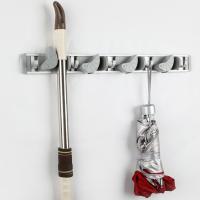 China Stainless Steel Wall Mounted Broom Mop Holder 17.32 Inch Organizer for Pantry for sale