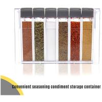 China TOPZEA 6-Pack Clear Plastic Spice Jars Shakers with Tray for Seasonings Condiments 18.3x6.2x10.5cm for sale