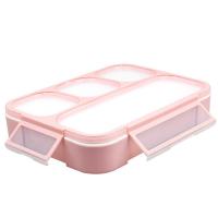 China 4 Compartment PP Plastic School Student Lunch Box Eco Friendly Bento Box With Spoon for sale