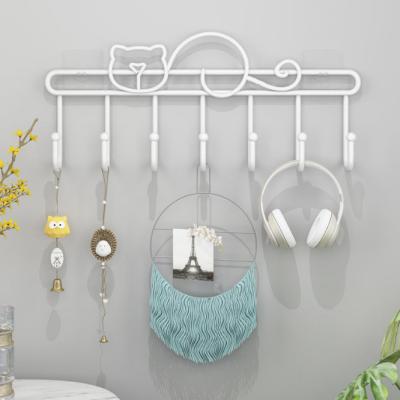 China White Metal Steel Door or Wall Mount Mop and Broom Holder 16 x 3 x 5.8 inches for sale