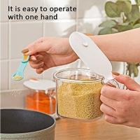 China 3pcs Clear Plastic Spice Storage Containers 4oz with Lid and Spoon Set for sale