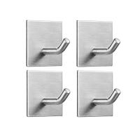 China SUS304 Stainless Steel Heavy Duty Adhesive Hooks 8.5x6.5cm Removable Wall Hooks 15lbs Capacity for sale