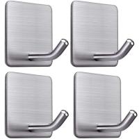 China SUS304 Stainless Steel Heavy Duty Adhesive Hooks 8.5x6.5cm Removable Wall Hooks 15lbs Capacity for sale