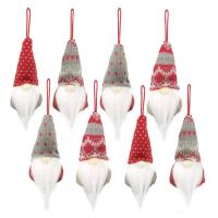 China Handmade Plush Gnome Christmas Tree Ornament 10 Inch Hanging Holiday Decoration for sale
