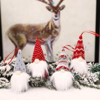China Handmade Plush Gnome Christmas Tree Ornament 10 Inch Hanging Holiday Decoration for sale
