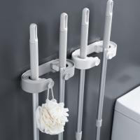 China ABS Plastic Mop and Broom Holder Wall Mount 20x8x3.5cm 5kg Capacity for Home Bathroom Kitchen for sale