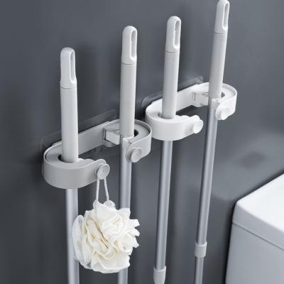 China ABS Plastic Mop and Broom Holder Wall Mount 20x8x3.5cm 5kg Capacity for Home Bathroom Kitchen for sale