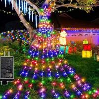 China Waterproof Outdoor LED Star String Lights 350L Multicolor Christmas Halloween Decoration for sale