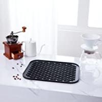 China Heat Resistant Silicone Dish Drying Mat 11.8x9 inch for Pour Over Coffee Maker Black for sale