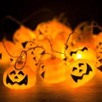 China 20 LED Battery Powered Waterproof Pumpkin String Lights 3V Indoor Outdoor Halloween Decoration for sale