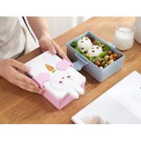 China PP and Wheat Straw Fibre Lunch Box 2 Compartments Bento 800-1000ml for sale